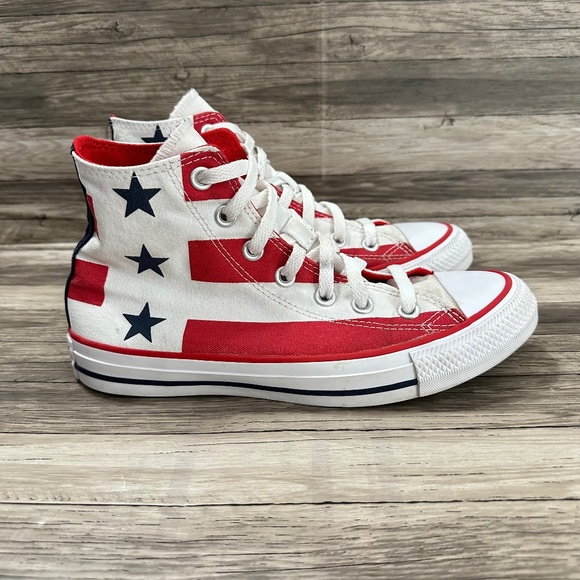 Converse | Shoes | Converse Ctas Stars Stripes Sneakers Womens 7 Hi Top ...
